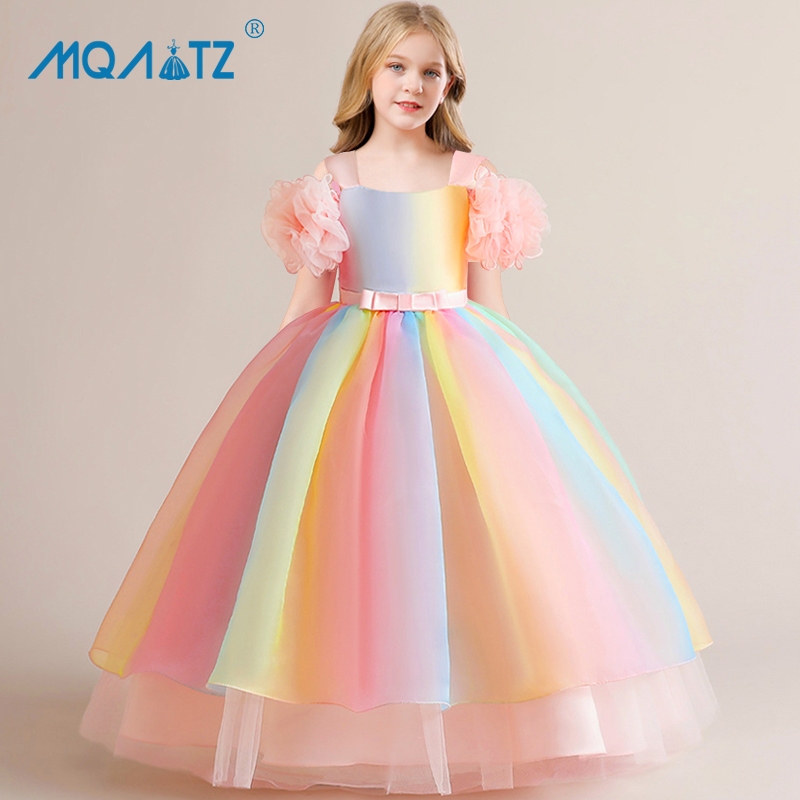 MQATZ Formal Colorful Princess Dress For Girls Children Costume Lace ...