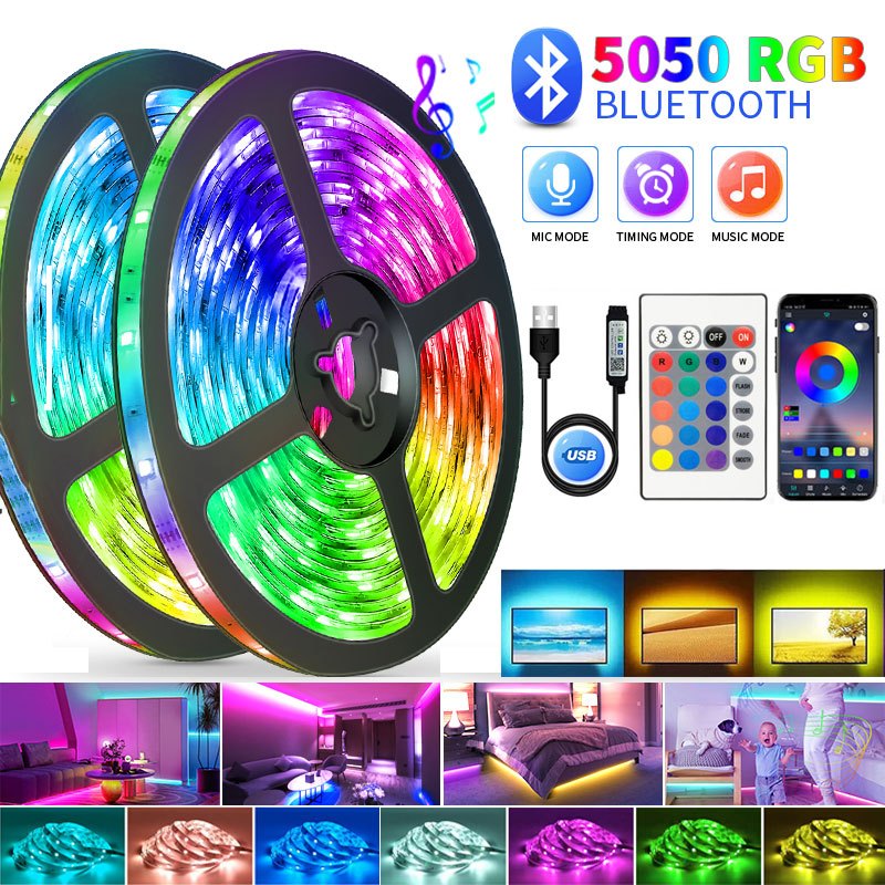 Bluetooth Led Strips Light 1-30M RGB 5V USB Led Lights For Room ...