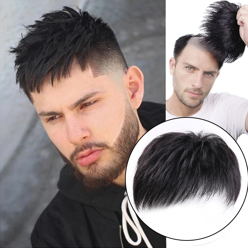 3D Hair Top Wig Piece Men's Hair top Supplement Wig Patch Full Cover ...