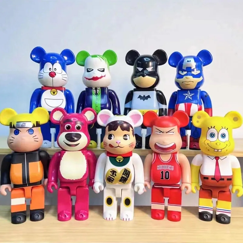 28CM Bearbrick Cartoon Blocks Bear Collectible Model Bearbrick 400% ...
