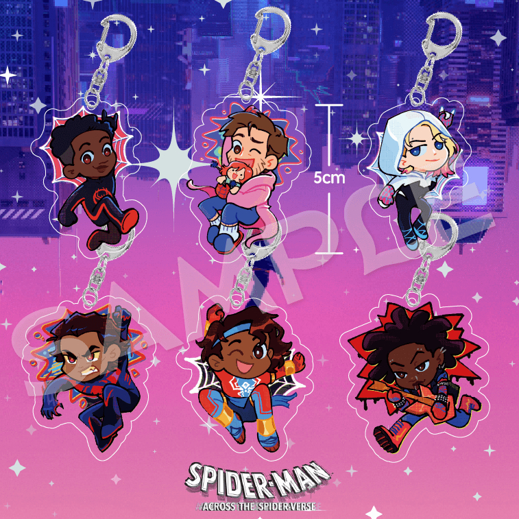 Spider-Man keychain across the Spider-Verse acrylic keychain Gwen/Miles ...