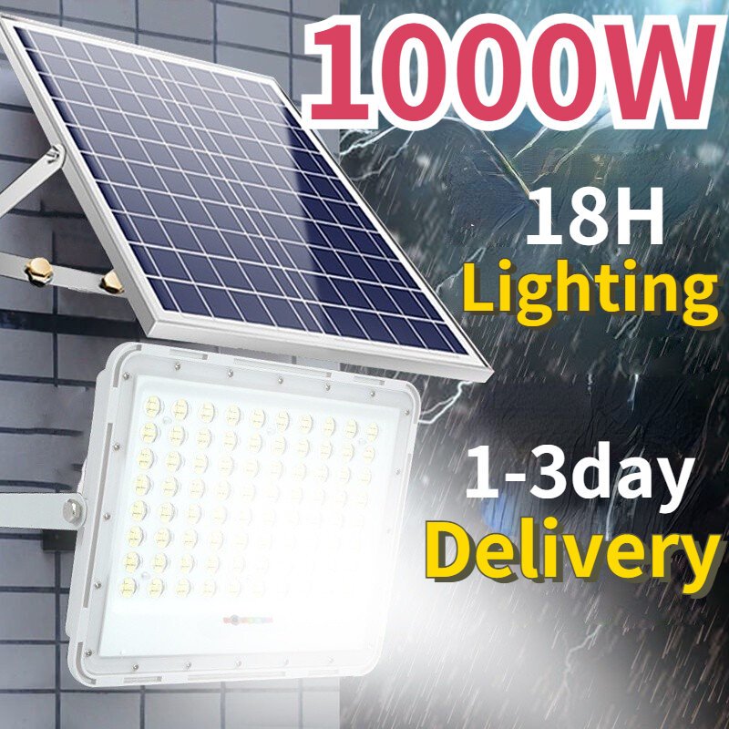 solar light outdoor lighting 1000W Solar Spotlight lampu solar IP67 ...