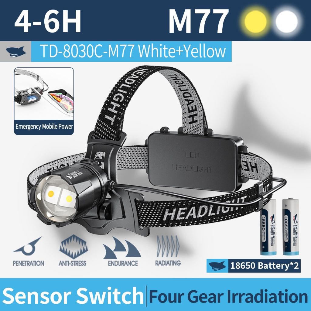 Smiling Shark TD8030 Super Bright Head Lamp M77 8400LM lampu kepala ...