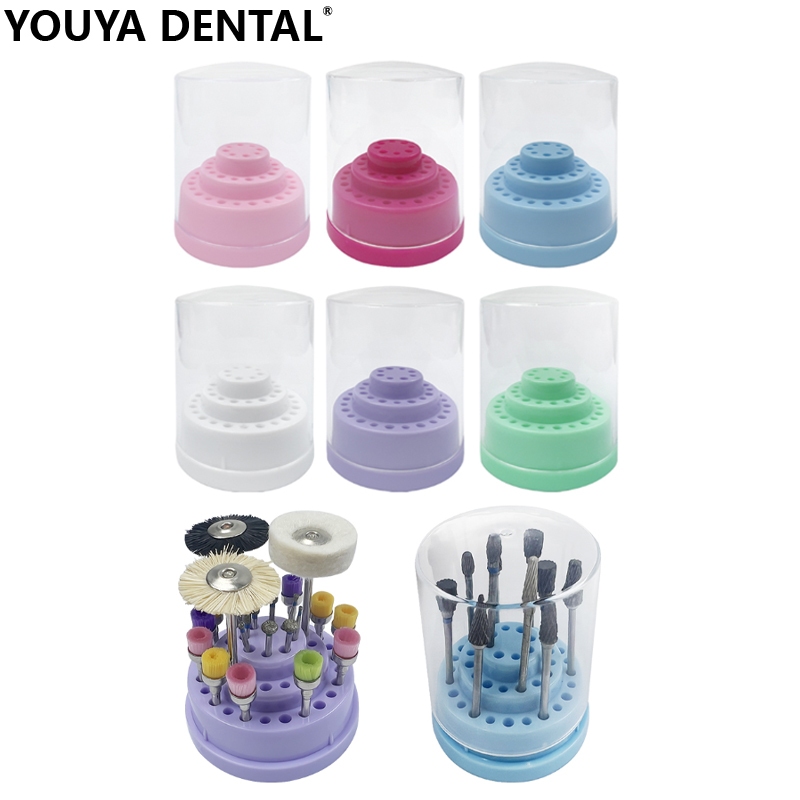 48 Holes Plastic Bur Holder Block Case Box Dental Lab Instrument ...