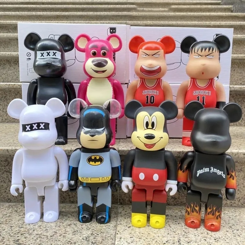 28CM Bearbrick Cartoon Blocks Bear Collectible Models Toy Bearbrick 400 ...