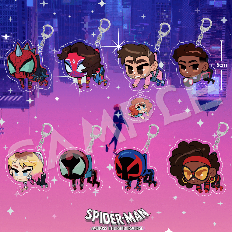 Spider-Man keychain across the Spider-Verse Gwen/Miles acrylic keychain ...