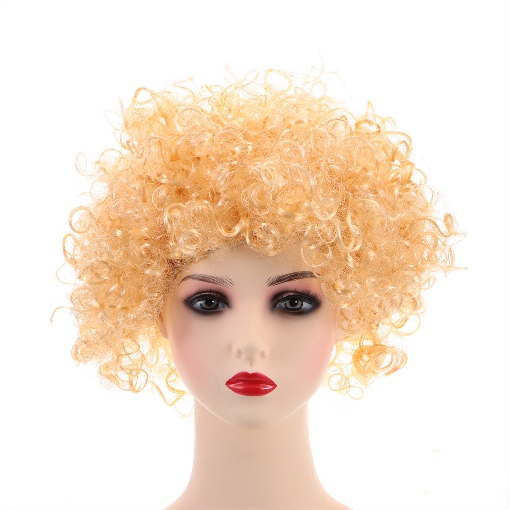PEONY-HOME Black Afro Curly Wig Fashion Various Coloured Football Fans ...