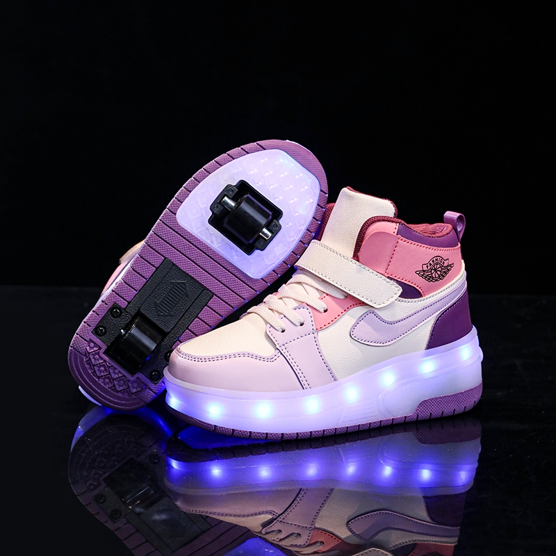 Flame double-wheeled Heelys children's skates size 28-40 rechargeable ...