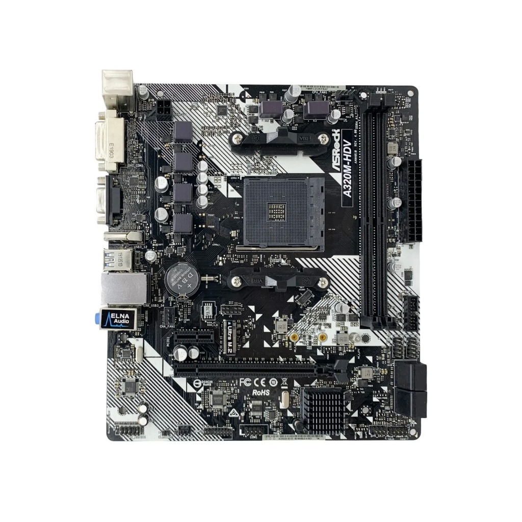 ASRock A320M-HDV R4.0 Motherboard M-ATX AMD A320 AM4 DDR4 32GB SATA3 ...