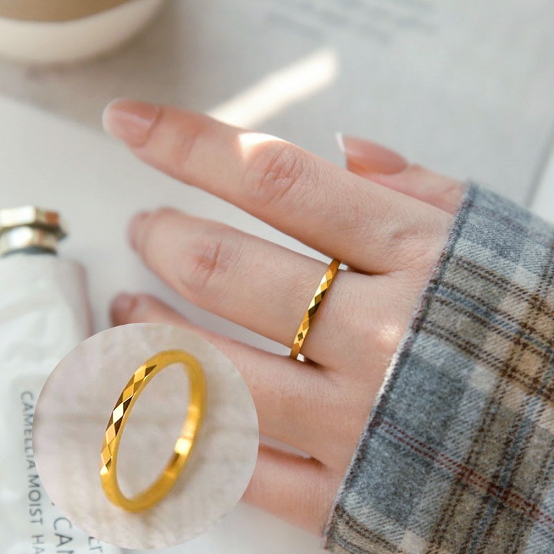 Rhombus Ring for Woman No Fading Cincin Perempuan Stainless Steel ...