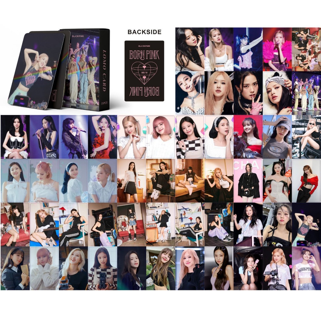 55pcs/box BLACK-PINK BPTG WORLD TOUR FLOWER Postcards JENNIE JISOO LISA ...