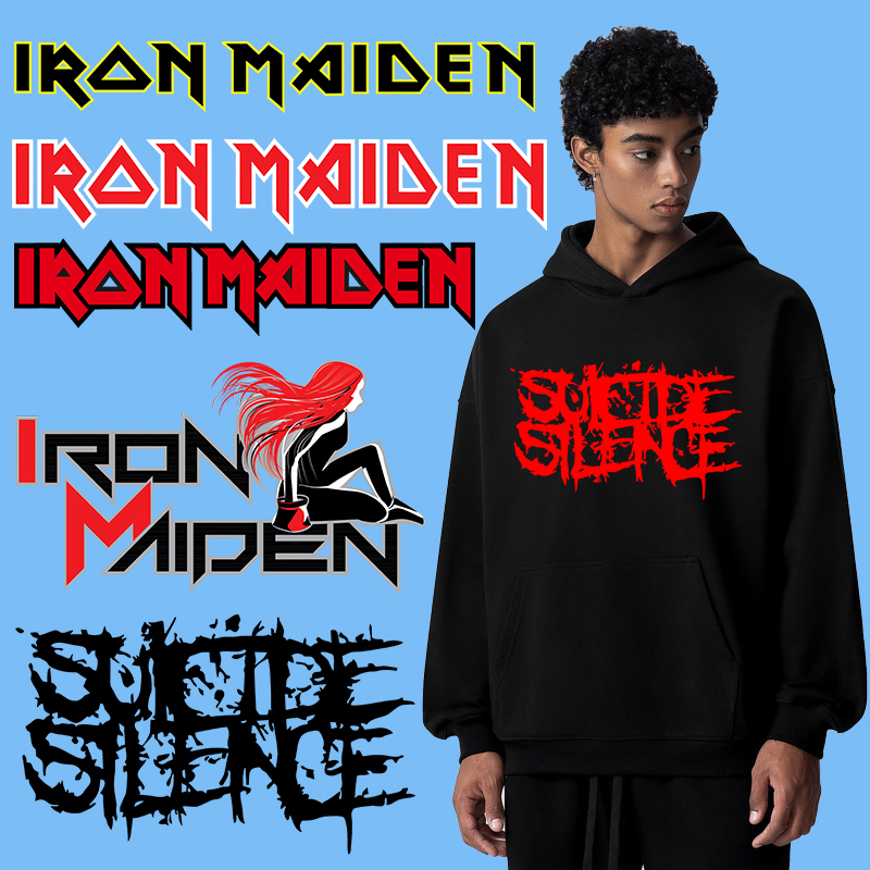 Iron Maiden LOGO Heat Transfer Sticker Rock Band Suicide Silence ...