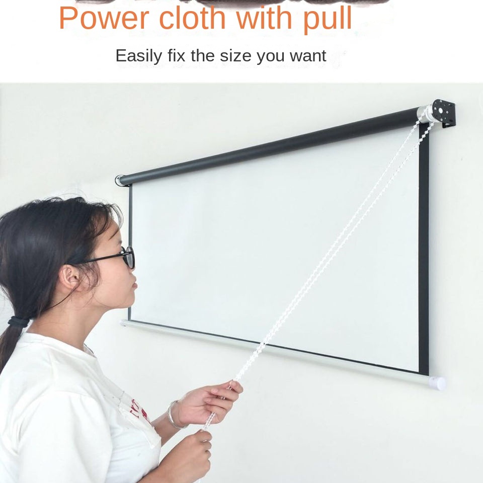 Projector Hand-Pulled Curtain Projector Household Curtain Rolling ...