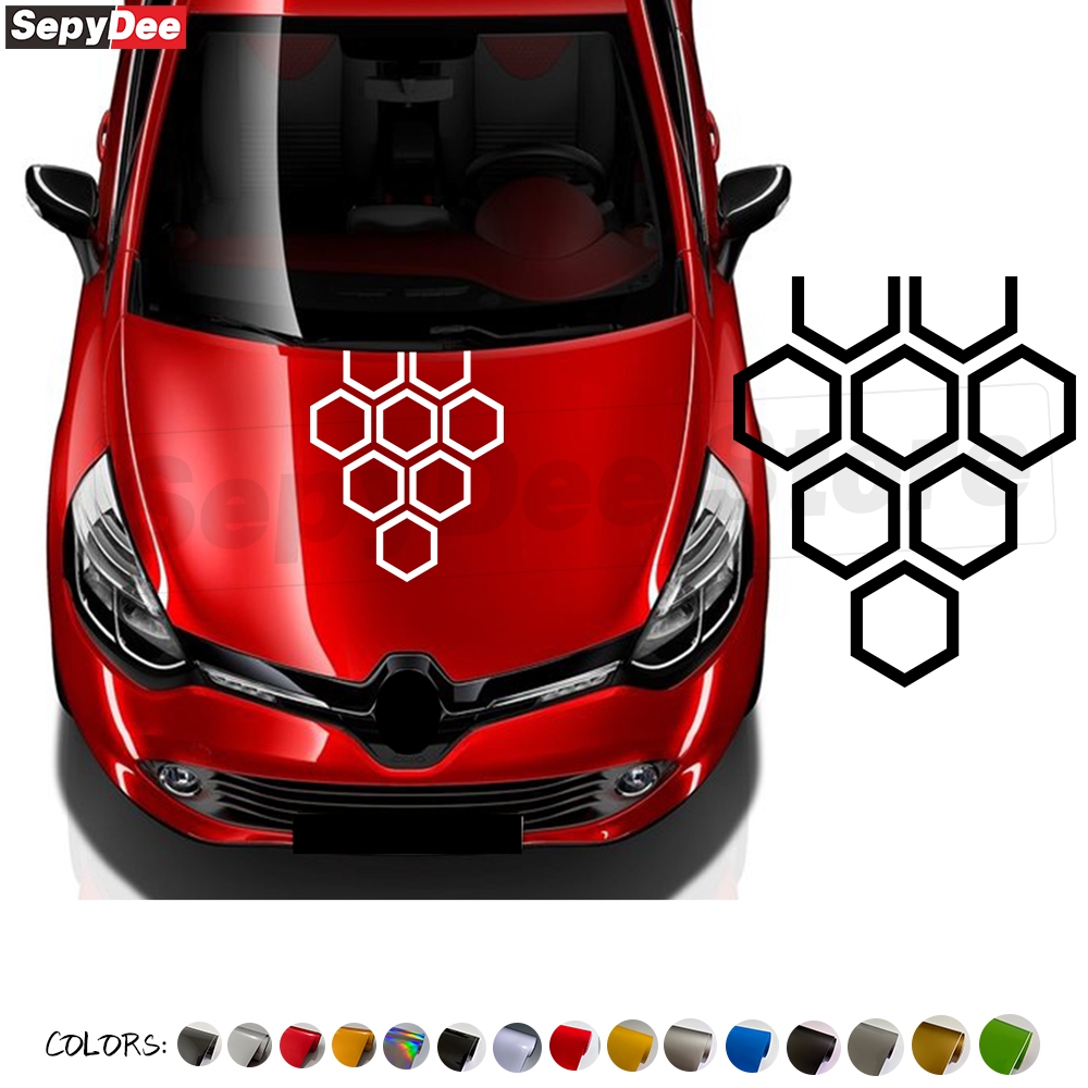 [Ready Stock] Hexagon Car Hood Bonnet Stickers for Sedan Coupe Suv ...