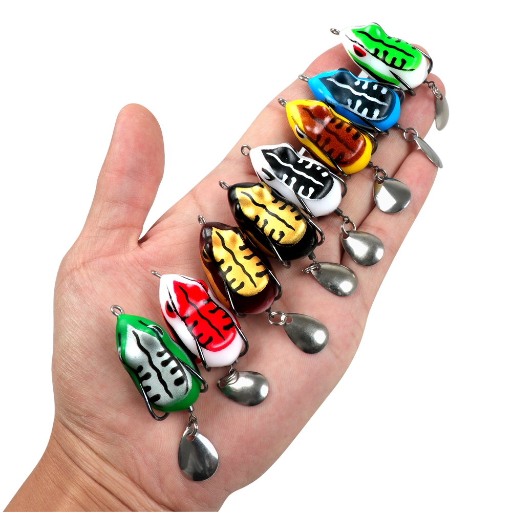 Umpan Katak 4cm/5.5g Soft Frog Fishing Lure Mini Soft Lure Double Hooks ...