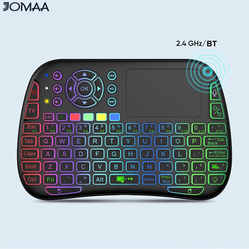 Jomaa Mini 2.4G+Bluetooth Keyboard Wireless Backlit Rechargeable ...