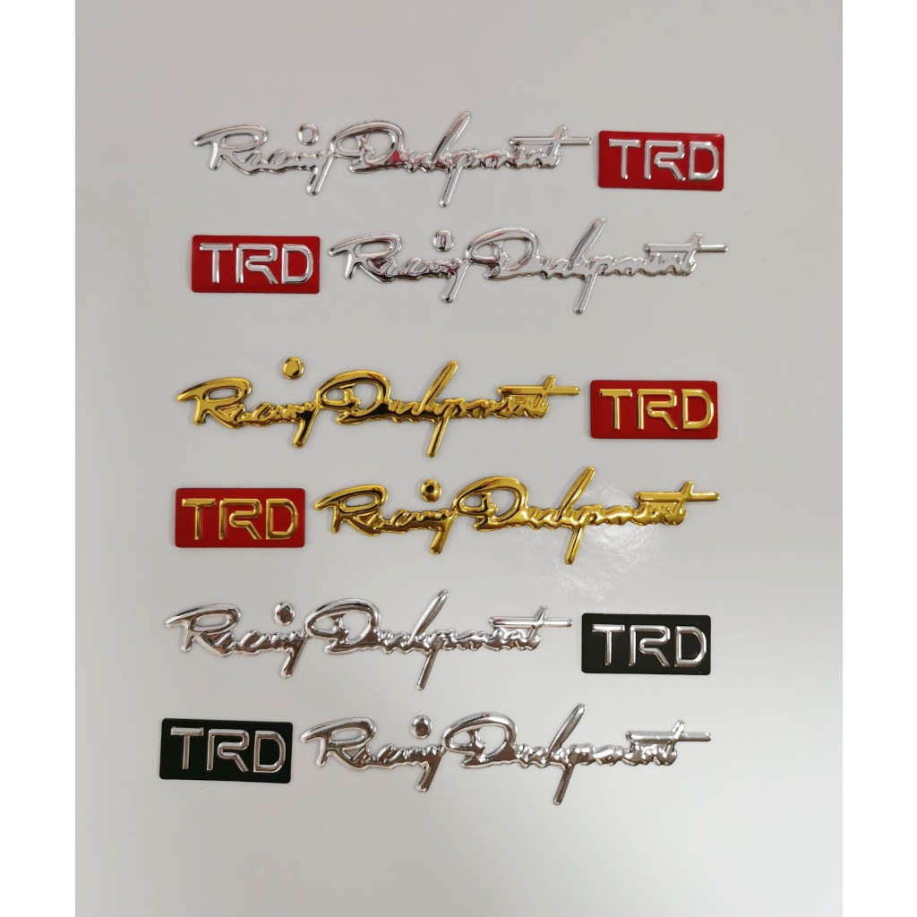 1 pairs TRD Stickers Soft Rubber 3D Stickers TOYOTA Racing Development ...