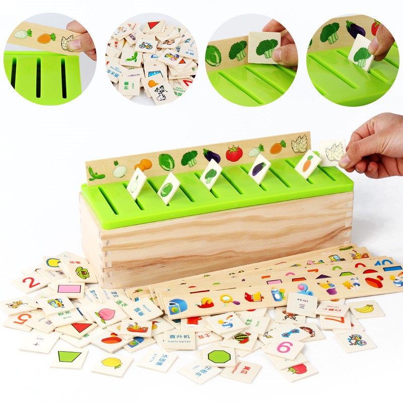 【Samtoys】Wooden Knowledge Sorting box - Toddler Sorting box Children's ...