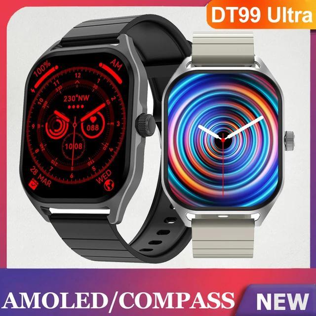 New DT99 Smart Watch Ultra 9 AMOLED Compass Bluetooth Call 150+ Sports Smart Watches For Men ...