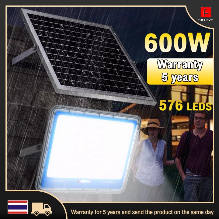 【READY STOCK】solar light outdoor lighting 600W Solar Spotlight IP67 ...