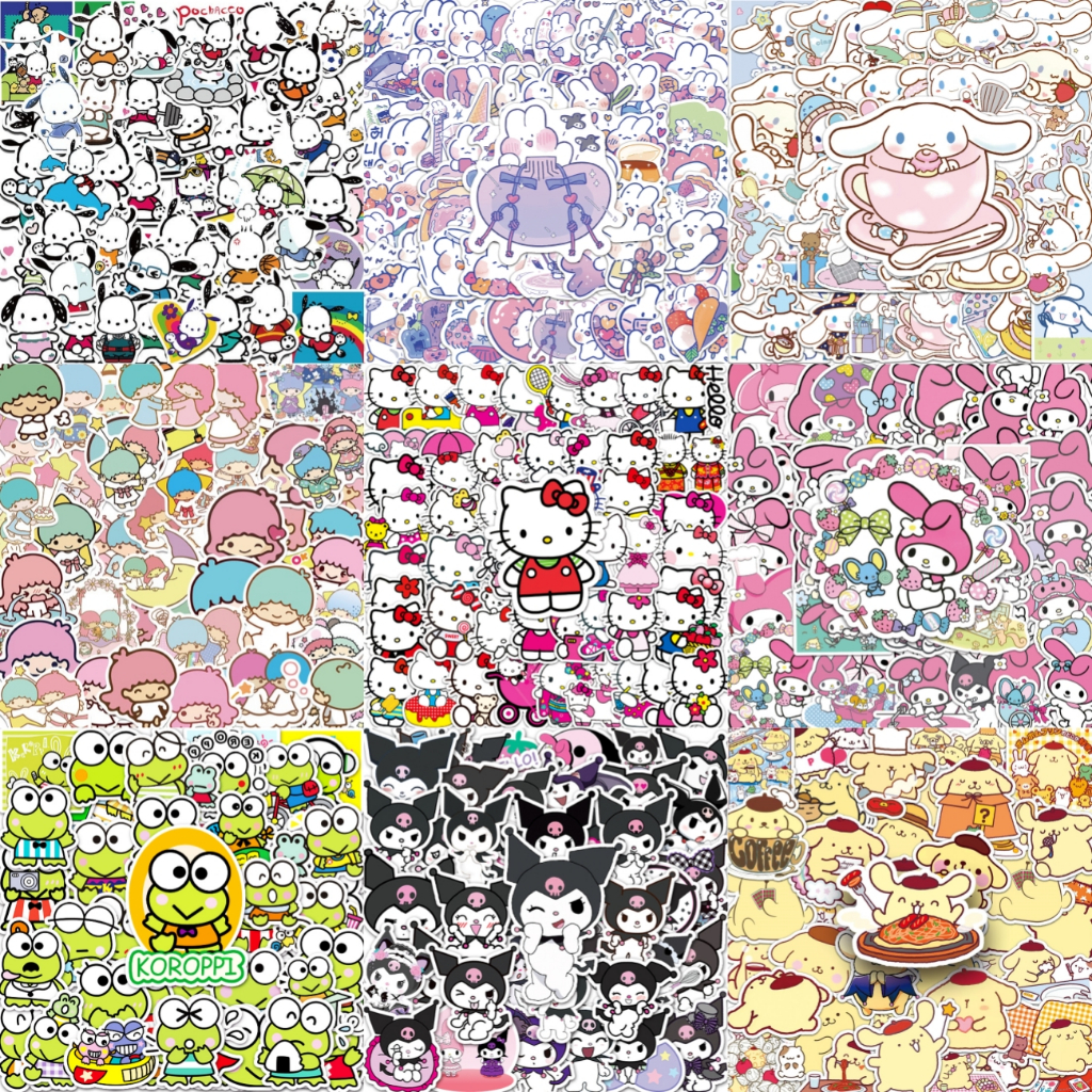 50pcs Super Cute Sanrio Stickers Hello Kitty Stickers Kuromi My Melody