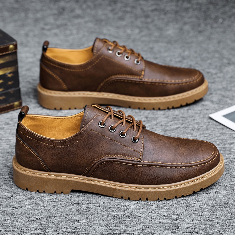 Kasut lelaki 2023 New Style Four Seasons Casual Small Leather Shoes ...