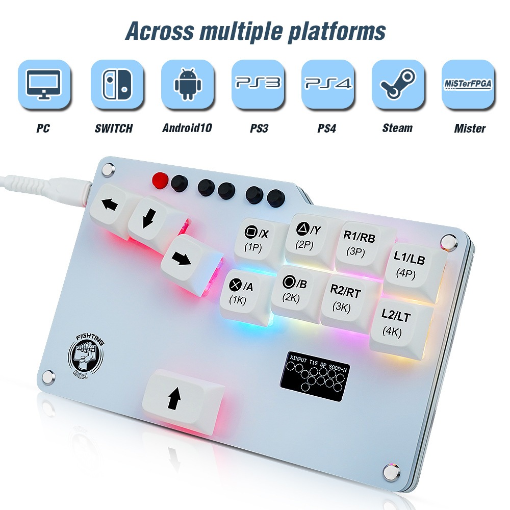 FightingBox HitBox Layout RGB LED Fighting Arcade Game Keyboard ...