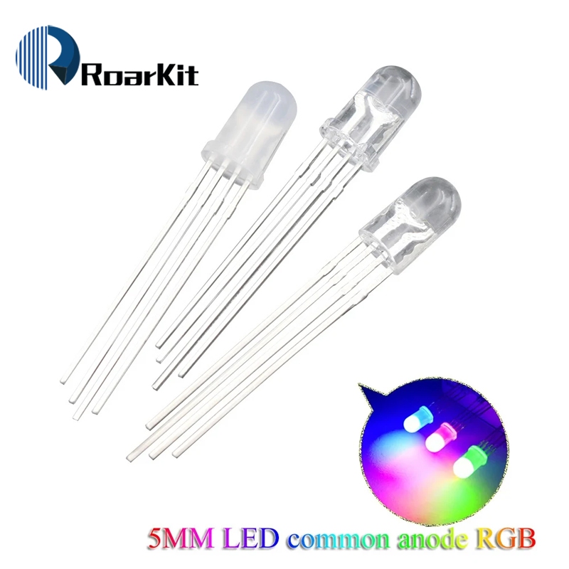 20/100PCS 4pin 5mm RGB Led Diode Light Lamp Tricolor Round Common ...