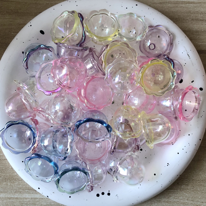 20pcs DIY beads caps Acrylic DIY Accessories for 16mm beads 23*16mm ...