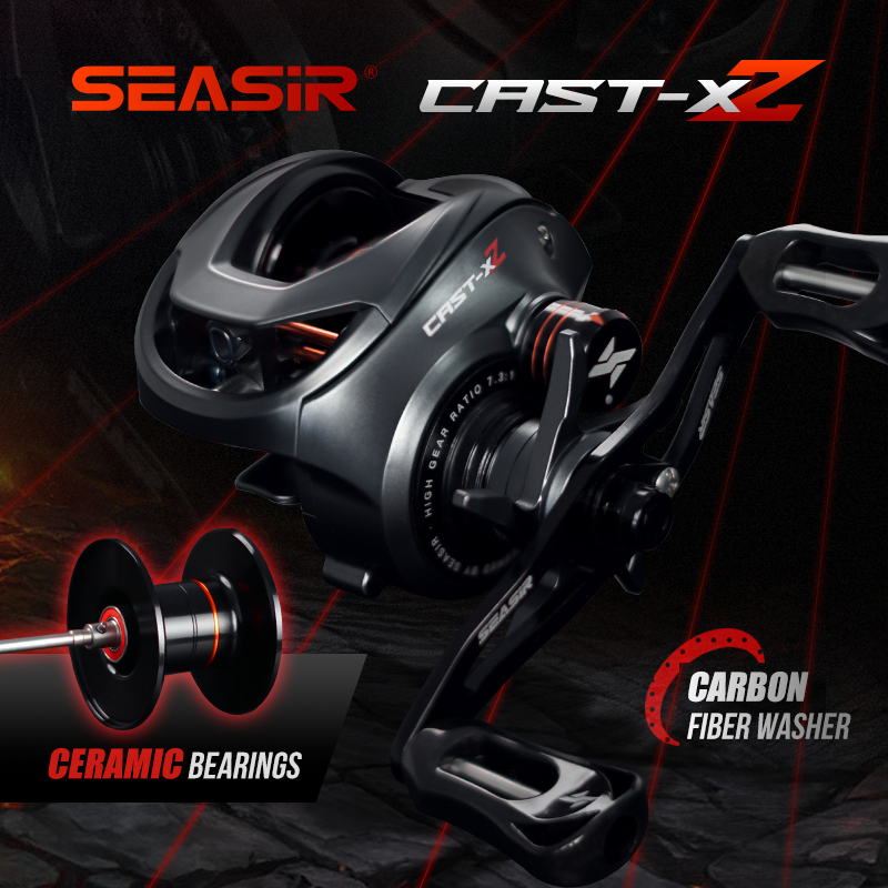 SEASIR Cast-X2 Baitcasting Reel 7.3:1 High Speed Gear Ratio 6+1 BB Drag ...