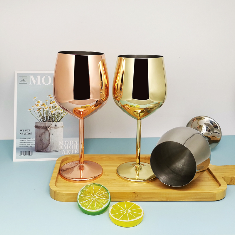 【Pretty】MY Ready Stock Stainless Steel Wine Glass 550ml Single-layer ...