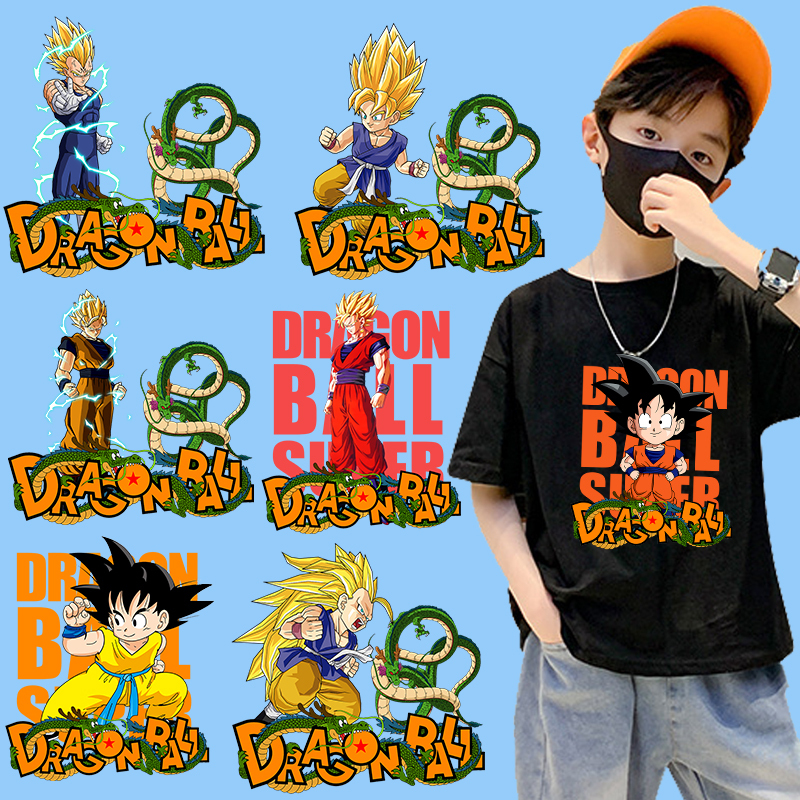 Dragon Ball Heat Transfer Sticker Son Goku Boy Clothes DIY Decoration ...