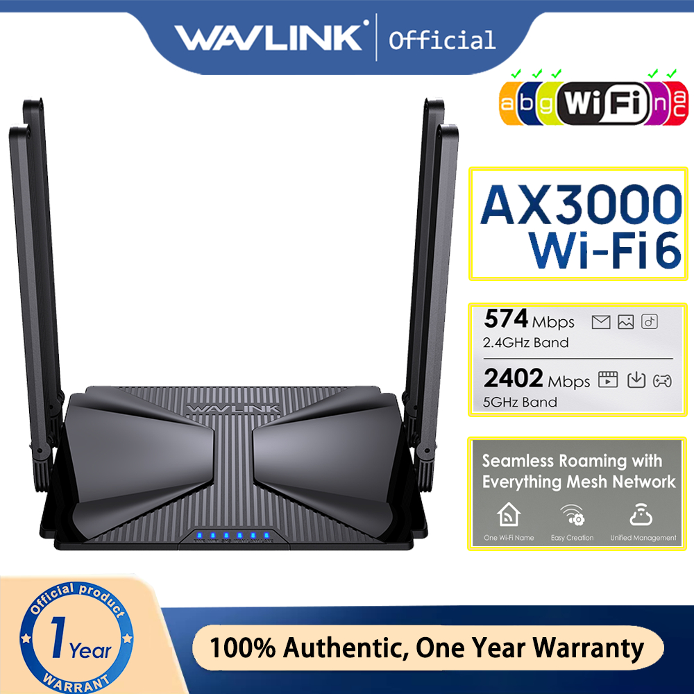 Wavlink Wi-Fi 6 AX3000 Dual Band Mesh Router 802.11ax Wireless Gigabit ...