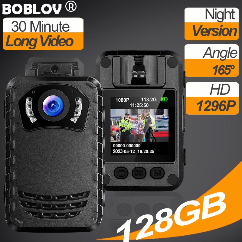 BOBLOV N9 Body Mini Sport Police Camera HD 1296P 256GB 2600mAh Night ...