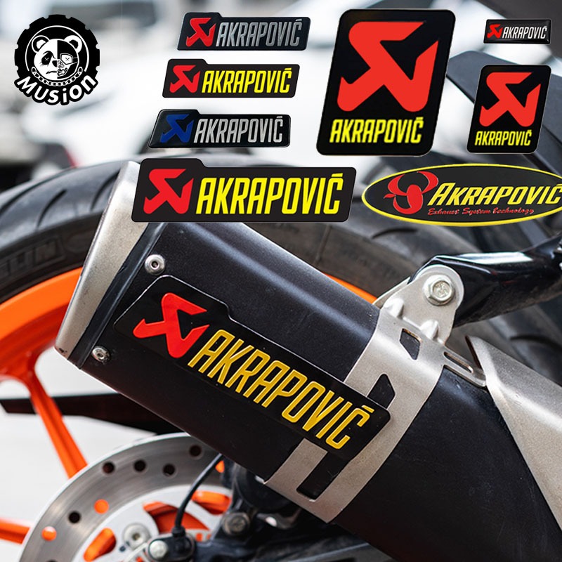 Musion Akrapovic Exhaust Pipe Sticker Heat Resistant 3D Aluminium ...