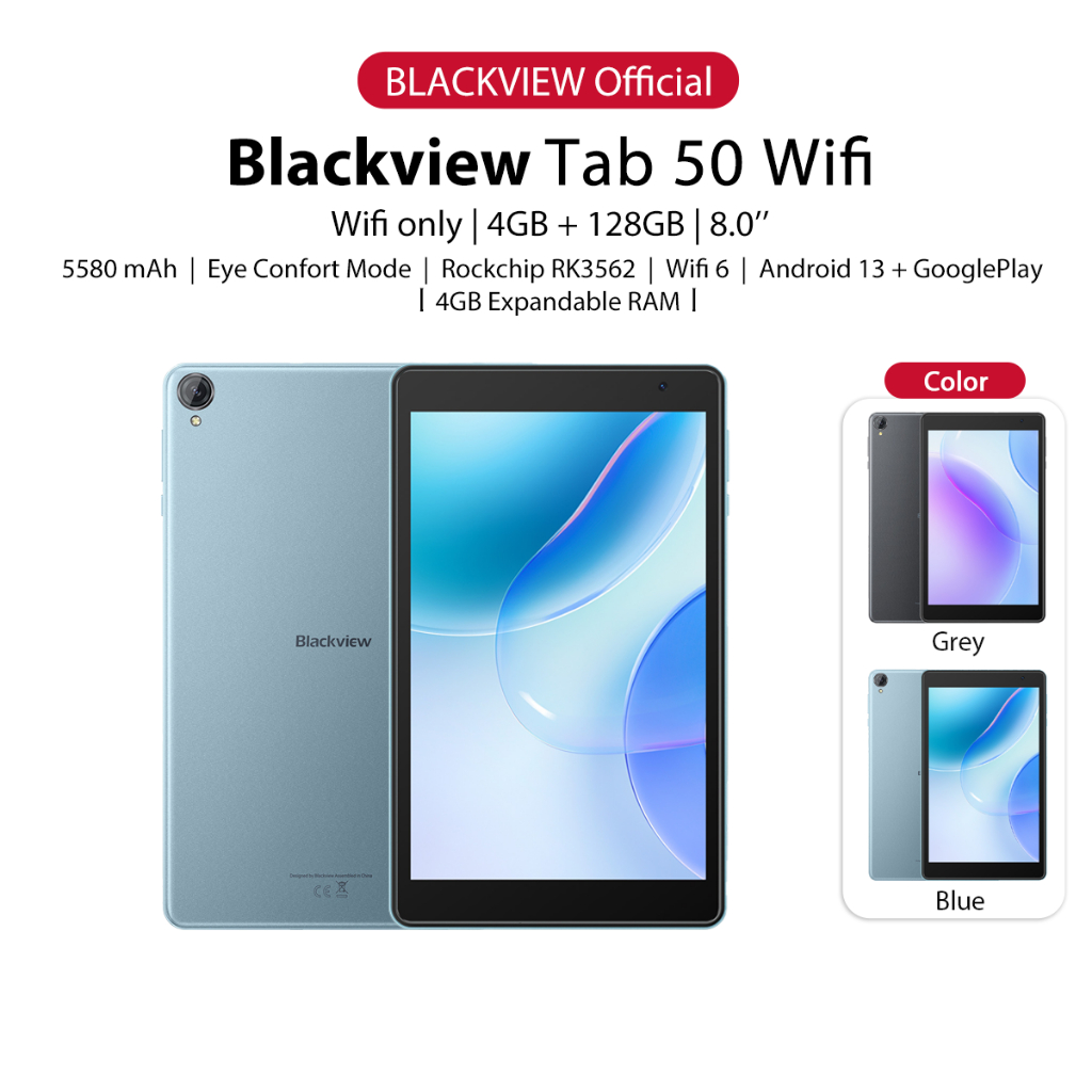 Blackview Tab 50 Wifi Android Tablet (8'' / 4GB RAM + 128GB ROM ...
