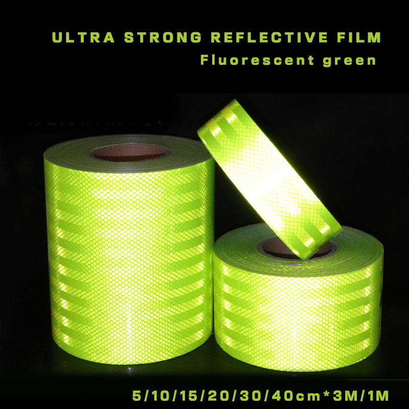 Fluorescent Green Reflective Strip 5/10/15/20/30/40cm * 3M/1M Super ...
