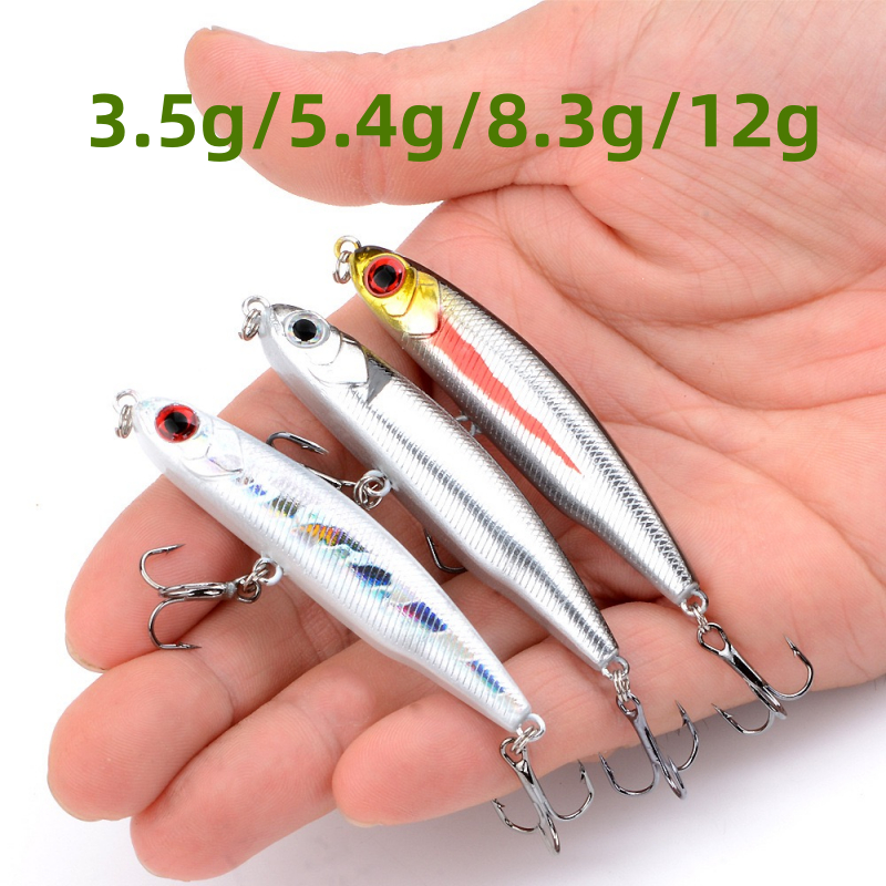 Small Silverfish Sinking Pencil Fishing Lure Bait 3.5g/5.4g/8.3g/12g ...