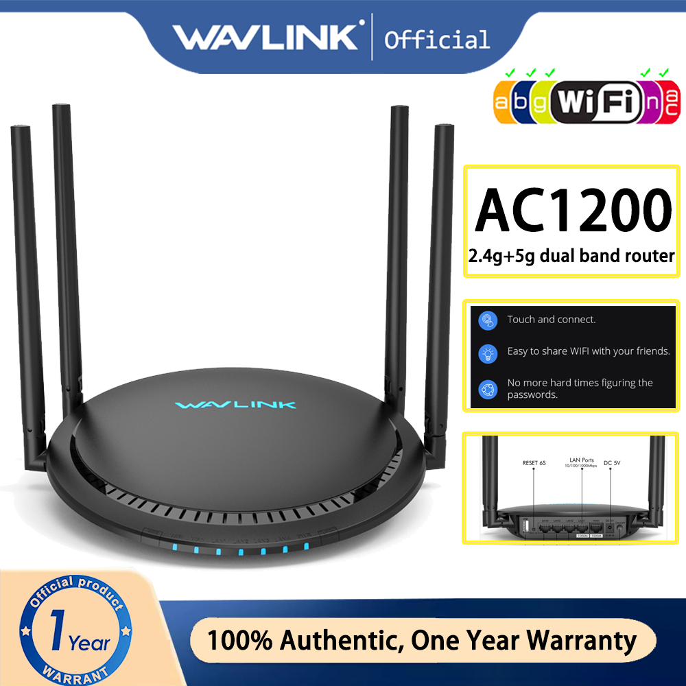 Wavlink AC1200 wifi router dual band 2.4g+5g 1200Mbps wifi 5 extender ...