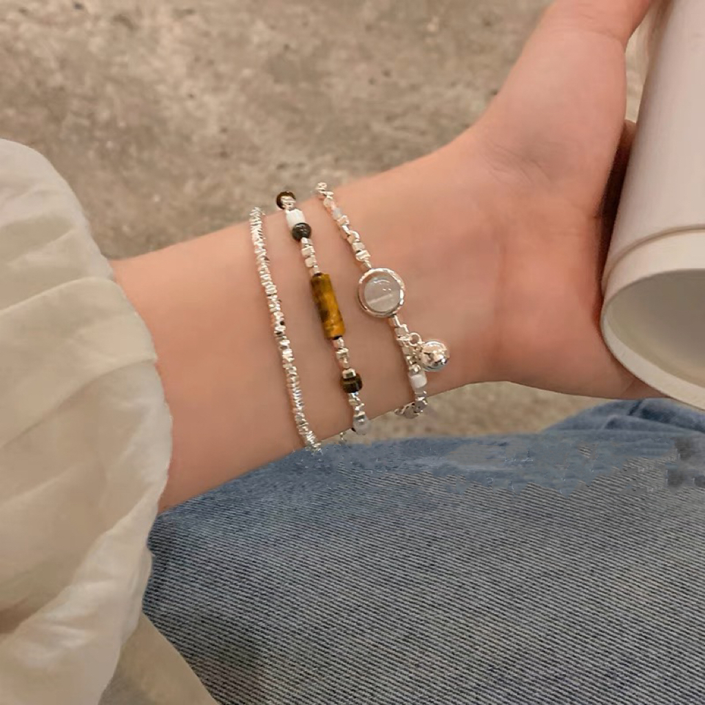 Broken Silver Table Two~Opal Beaded Simple Bracelet Female Light Luxury ...