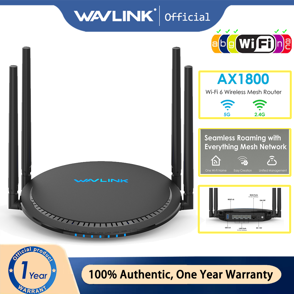 Wavlink AX1800 WiFi 6 Mesh Router Dual Band 2.4GHz+5GHz 1800Mbps ...
