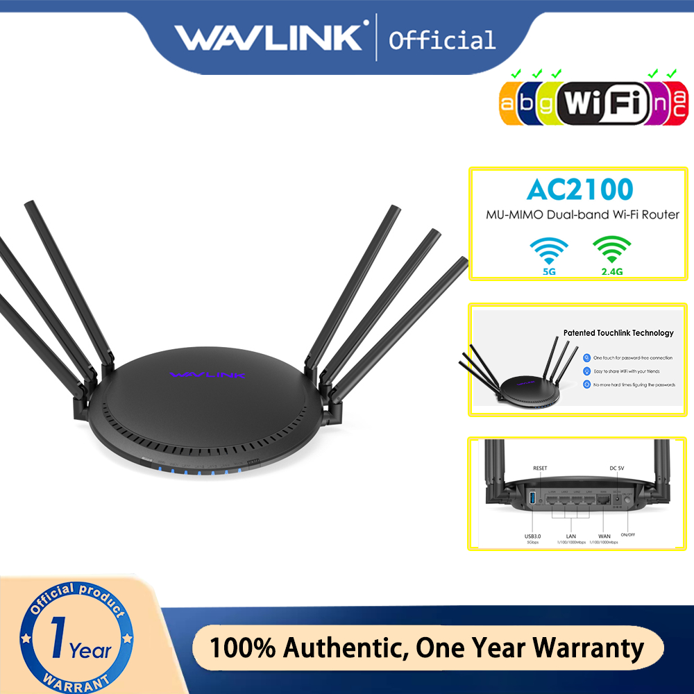 Wavlink AC2100 MU-MIMO Dual-band 5G+2.4G Smart Wi-Fi Router with ...