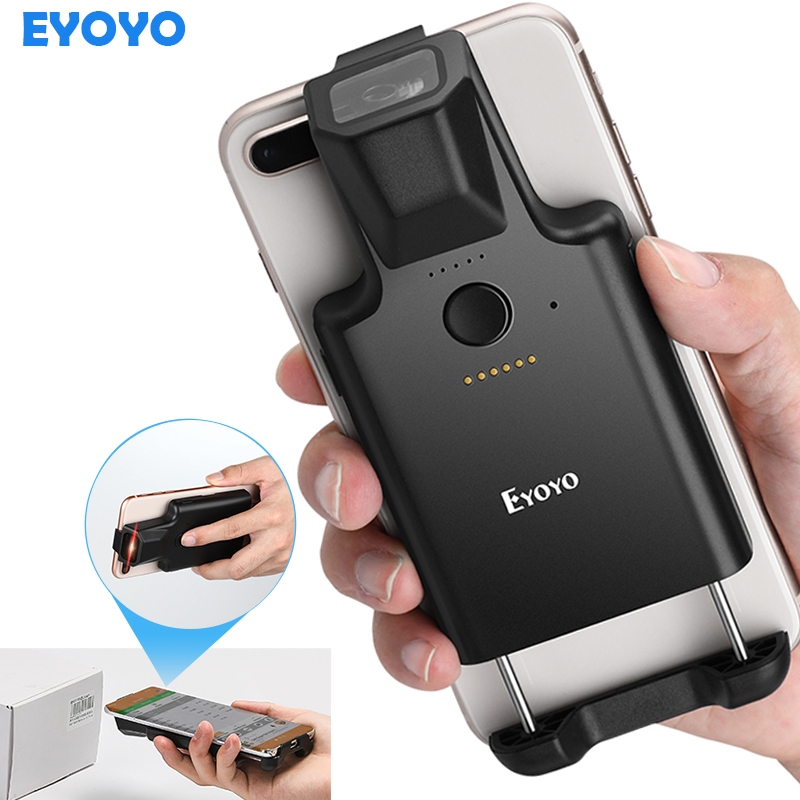 Eyoyo 2D Back Clip Bluetooth Wireless Barcode Scanner Work with Phone ...