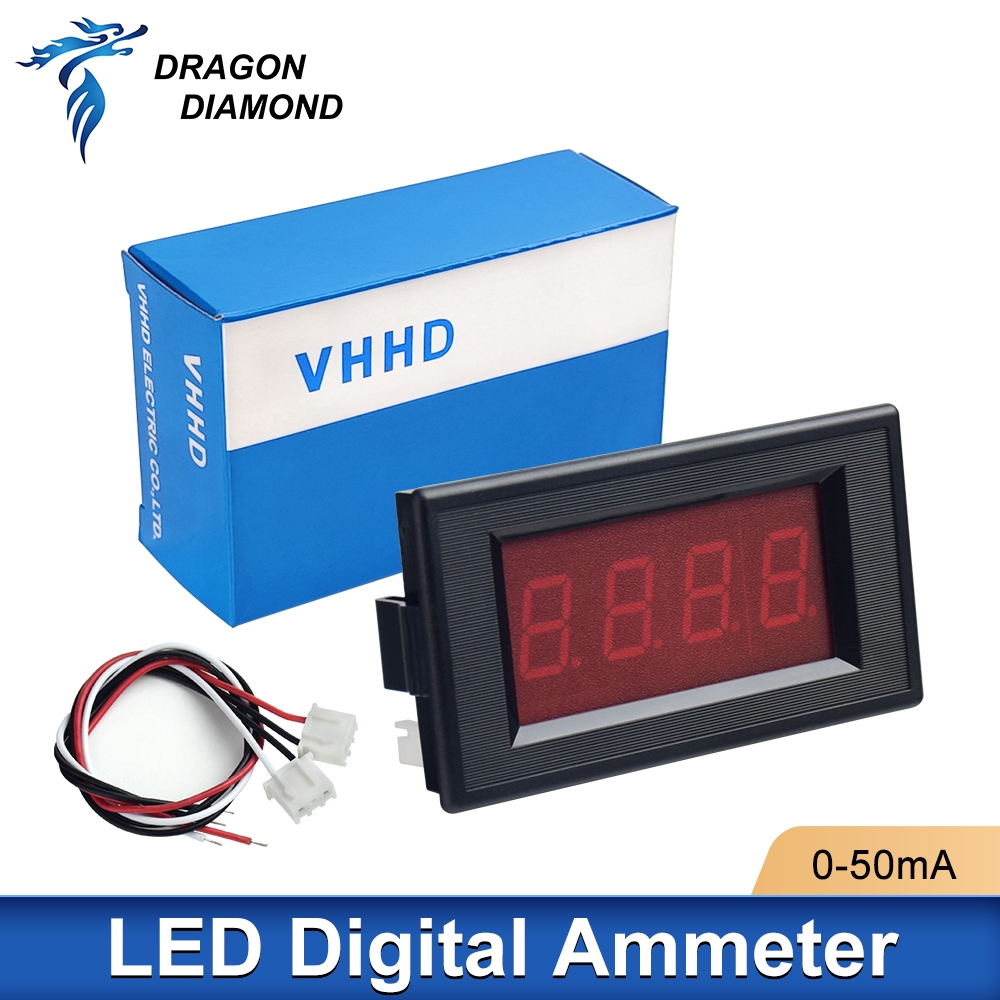 50mA LED Digital Ammeter DC 0-50mA Analog Amp Panel Meter Current for ...