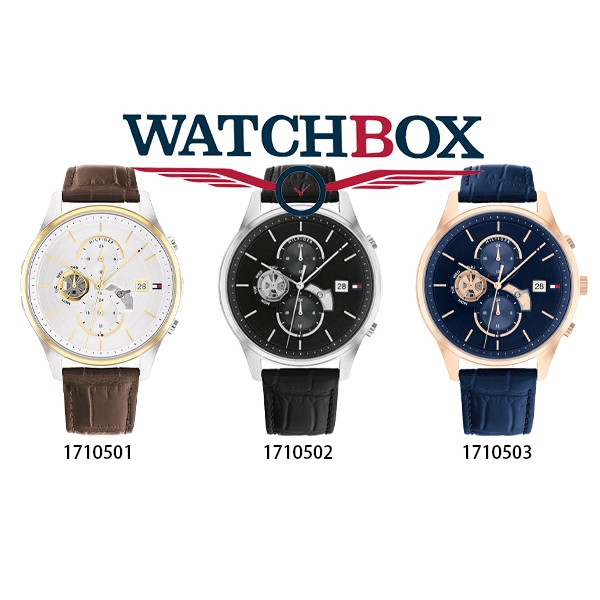 Tommy Hilfiger Brown Leather Strap Pointer Multi-Function Quartz Men's ...