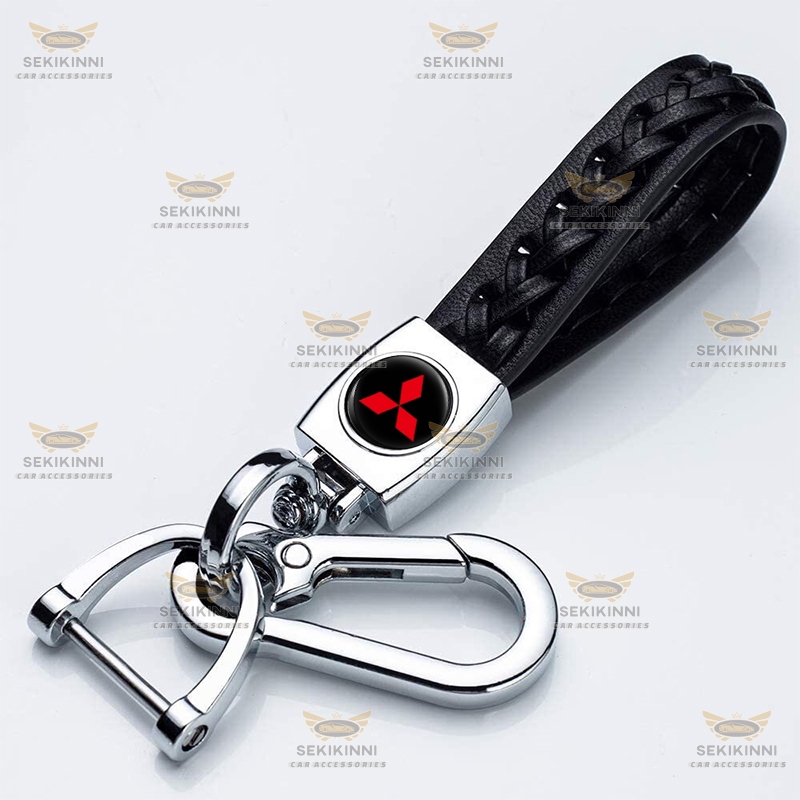 Upgrade Soft Sheepskin Leather Metal Car Logo Keychain Key Fob For ...