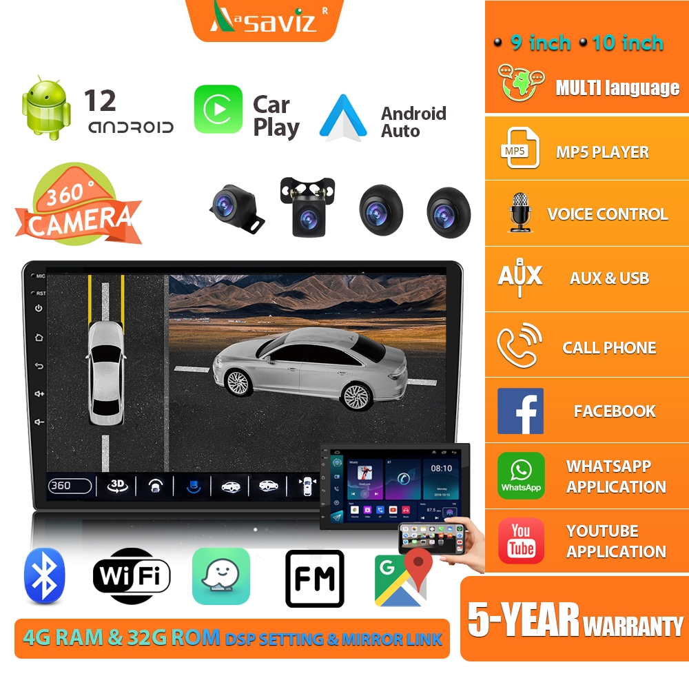 Car Radio Android Player with 360 Camera 8 Core 4G+32G DSP Car System ...