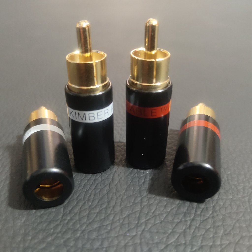 12 pcs U.S. KIMBER KABLE pure copper gold-plated RCA lotus plug AV ...