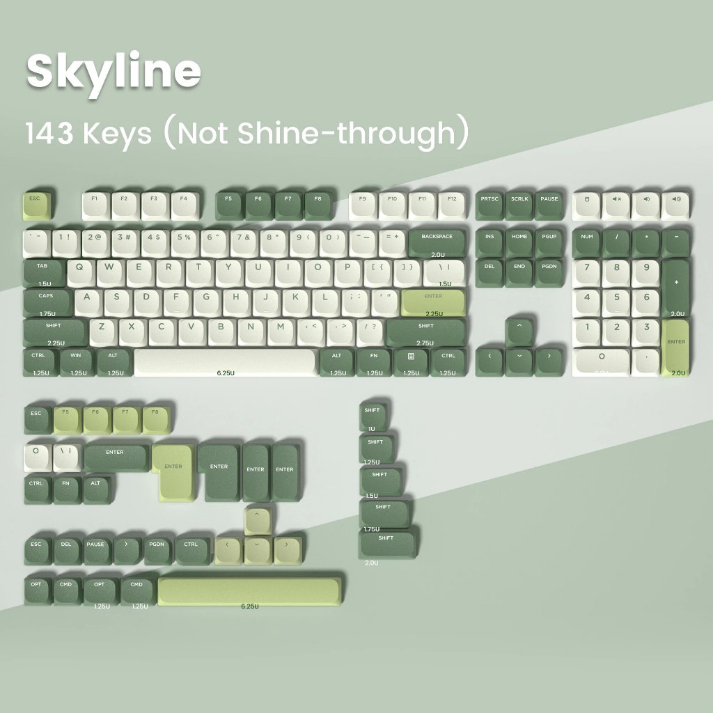WOMIER 118 Keys Low Profile Pudding Keycaps Shine Through PBT Keycap ...