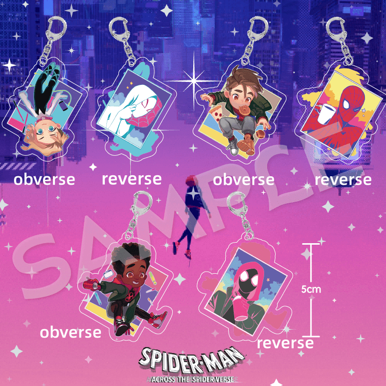 Spider-Man across the Spider-Verse acrylic keychain Gwen/Miles/Peter•B ...